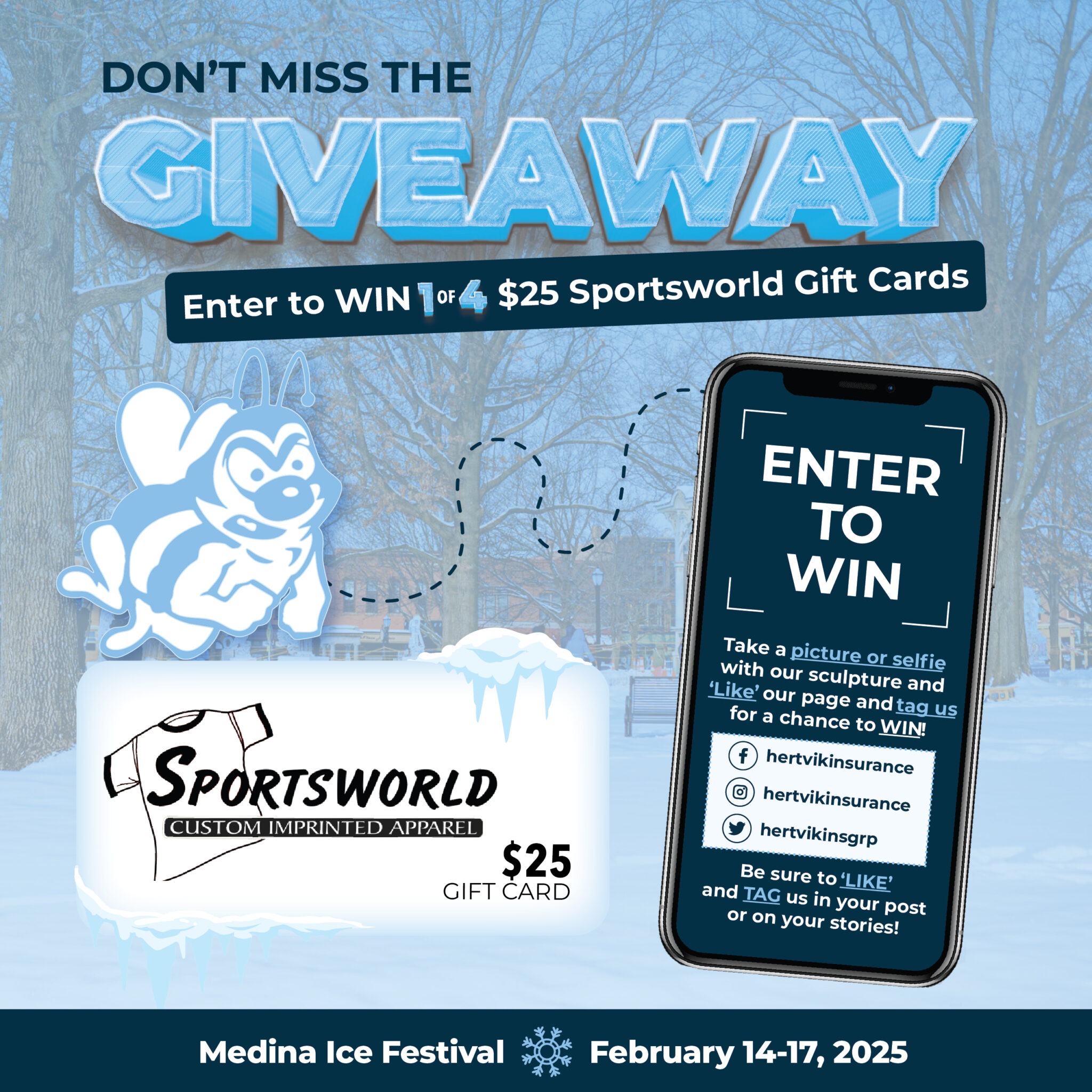 Hertvik Sponsors Carving at 2025 Medina Ice Festival | Medina, OH