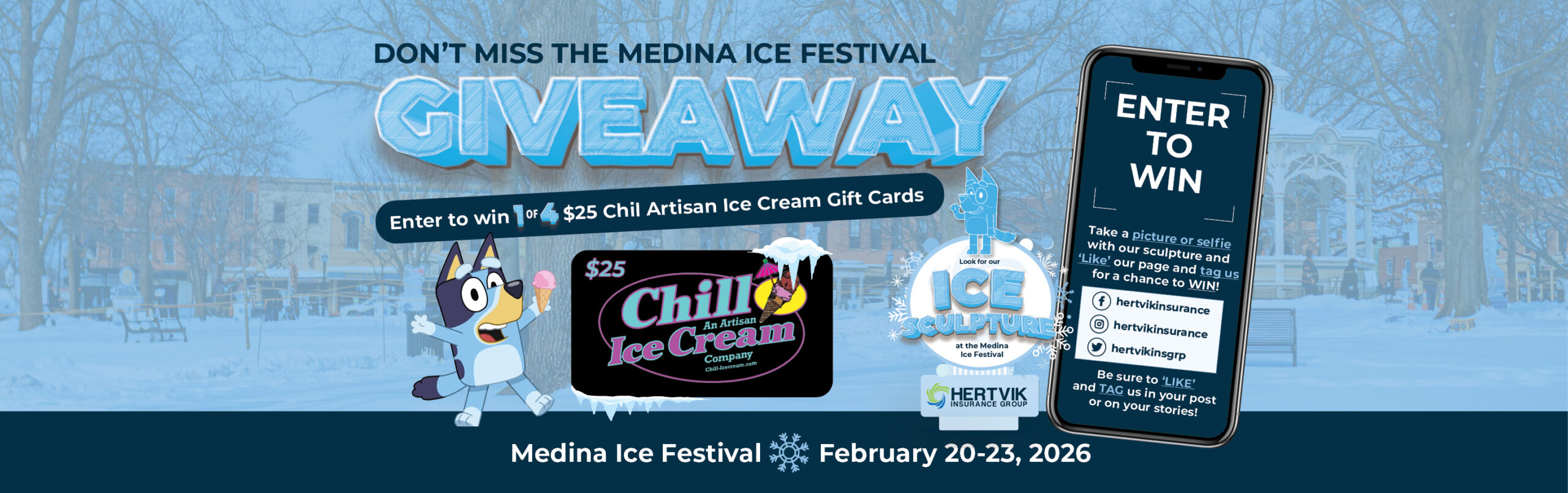 Hertvik Sponsors Carving at 2026 Medina Ice Festival | Medina, OH